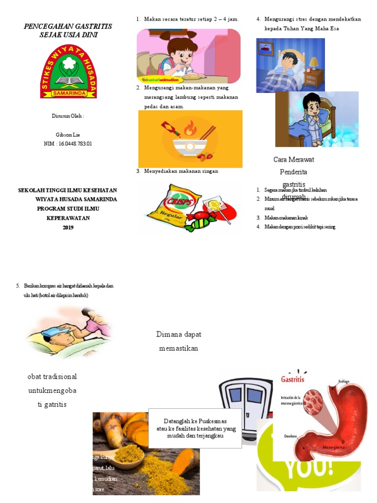 Leaflet Pencegahan Gastritis | PDF