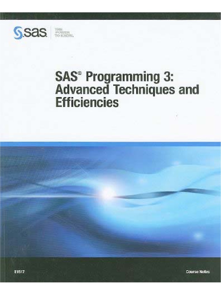 SAS Programming 3 Advanced Techniques and Efficiencies | PDF | Computer Program | Programming