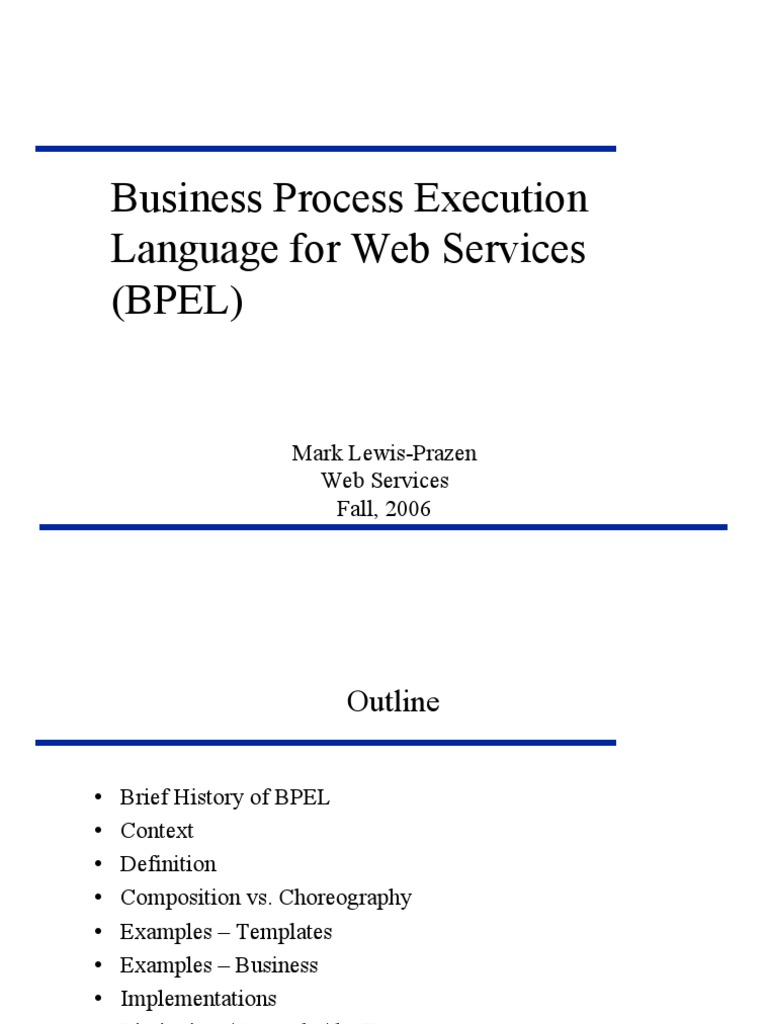 Business Process Execution Language For Web Services (BPEL) | PDF | Software | Software Engineering