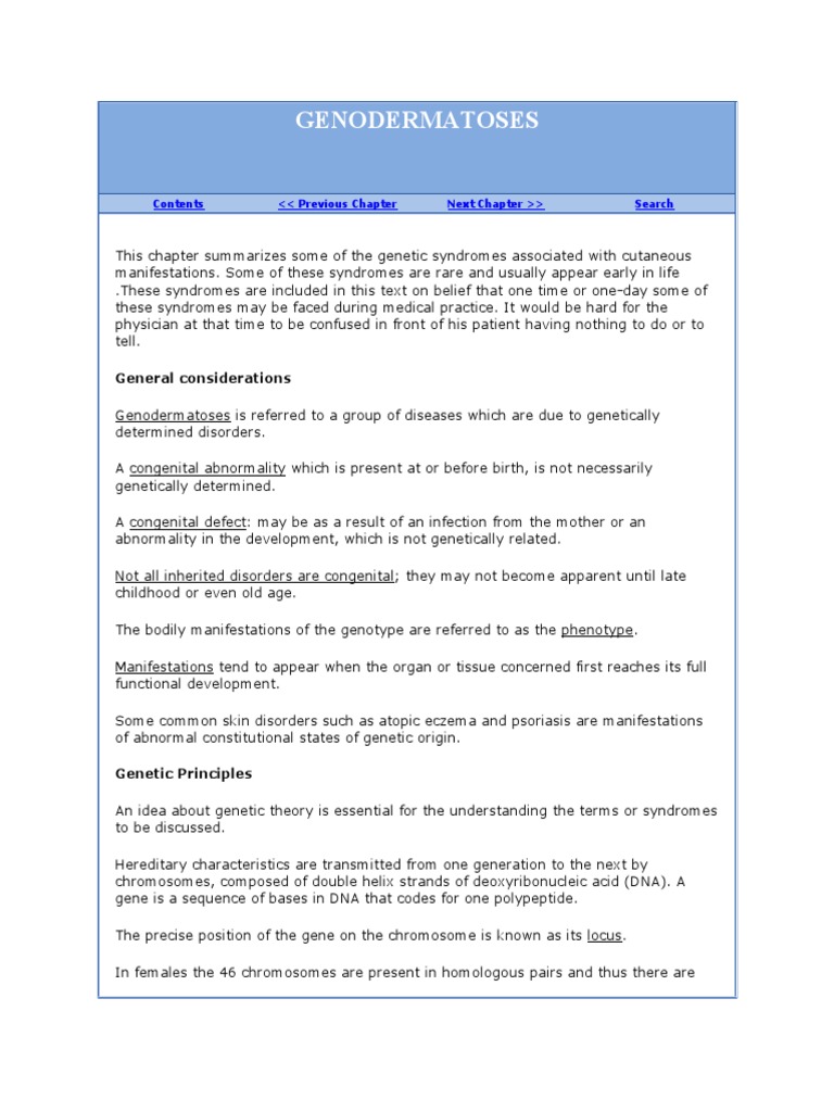 Genodermatoses: General Considerations | PDF | Diseases And Disorders ...