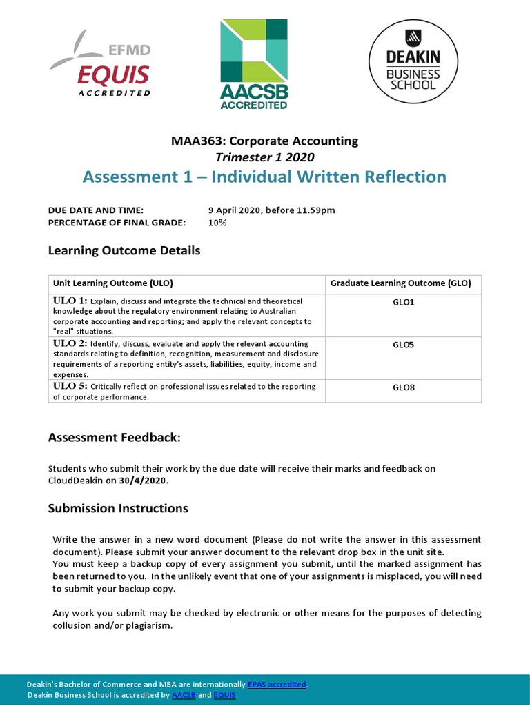 MAA363 - T1 2020 - Assessment 1 PDF | PDF | Business