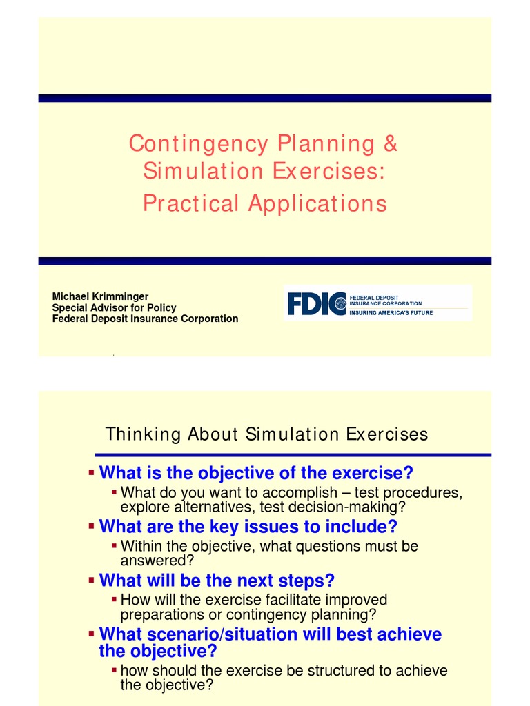 Contingency Planning & Simulation Exercises Practical Applications ...