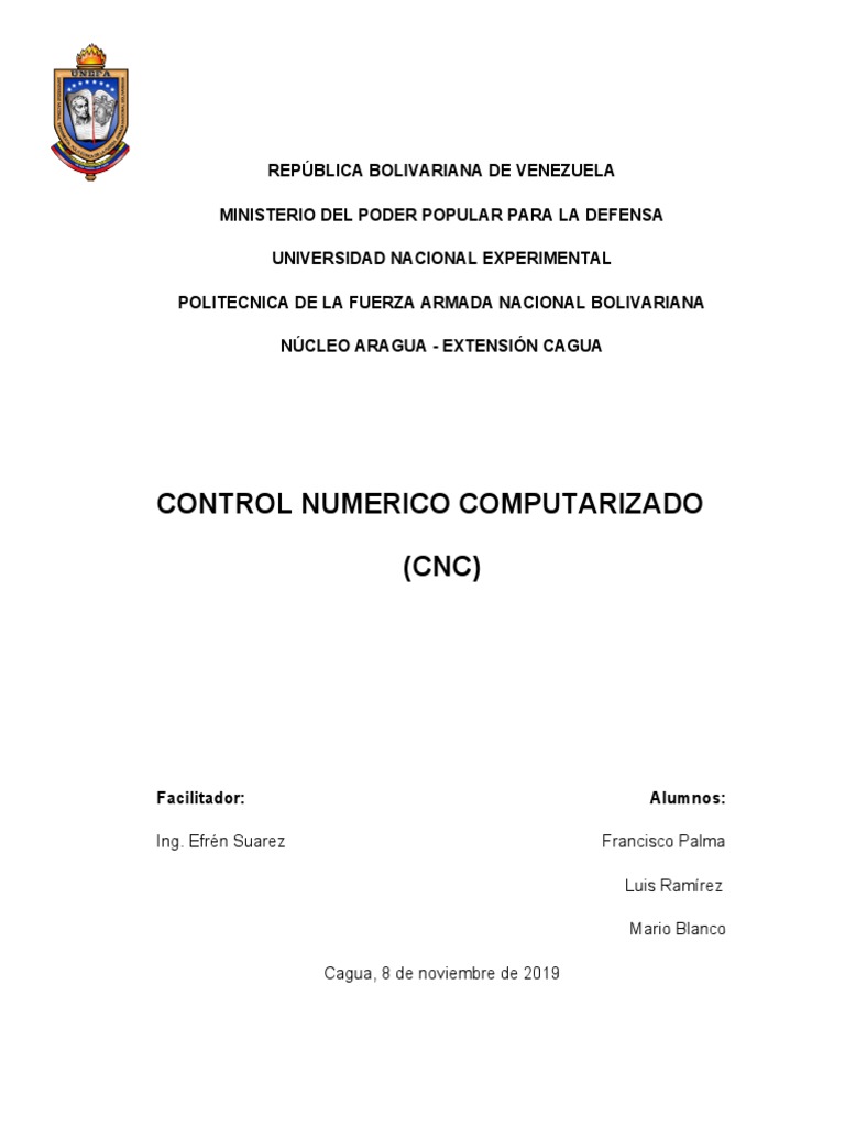 Control Numerico Computarizado (CNC) | PDF | Control numerico | Programa de computadora