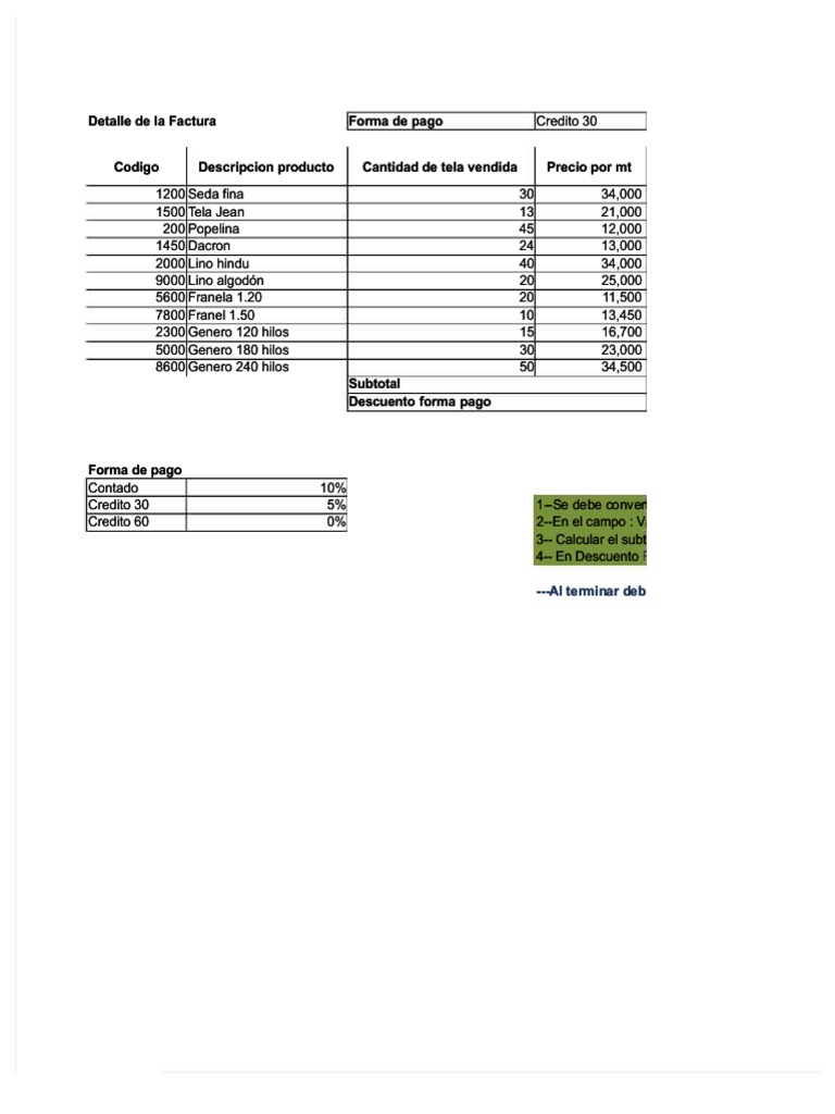 Ejercicios-Practico | PDF | Tejidos | Textiles