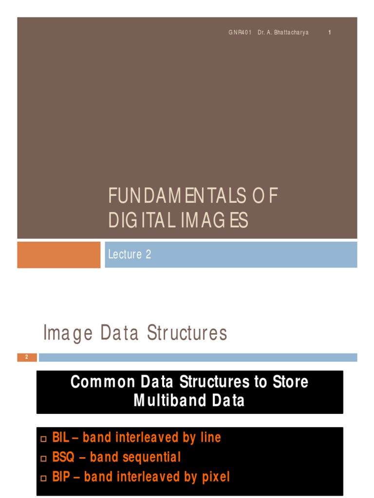 Fundamentals of Digital Images: GNR401 Dr. A. Bhattacharya | PDF | Image Resolution | Computer ...