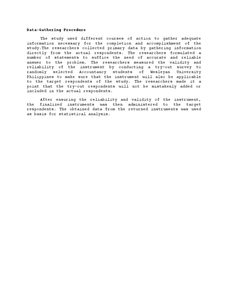 Data Gathering Procedure | PDF