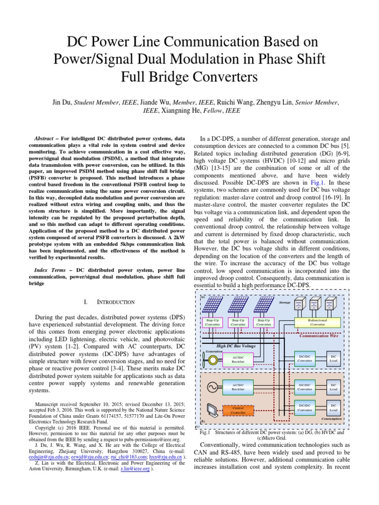 DC Power Line Communication Based On Power/Signal Dual Modulation in ...