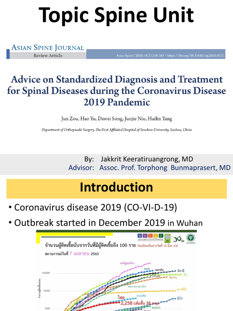 Spine Dis During COVID19 | PDF | Surgery | Medicine
