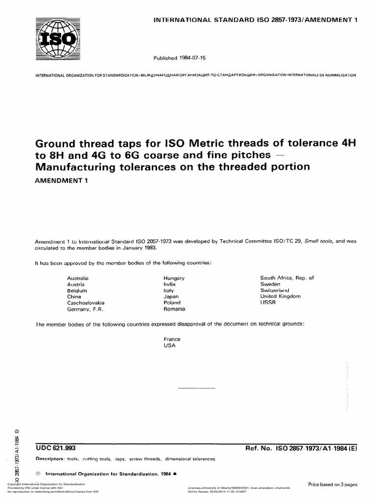 Iso 2857-1973 A1-1984 | PDF | International Organization For ...