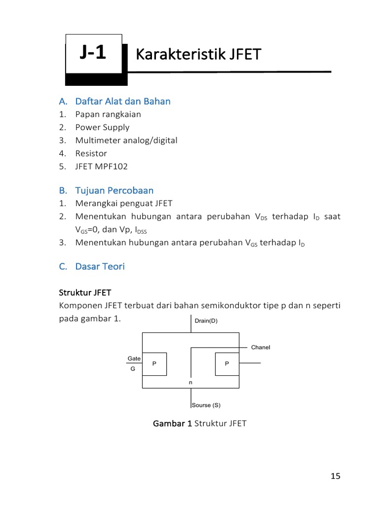 J1 Karakteristik JFET | PDF