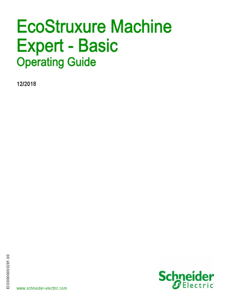 EcoStruxure Machine Expert Basic Operating Guide | PDF | International ...