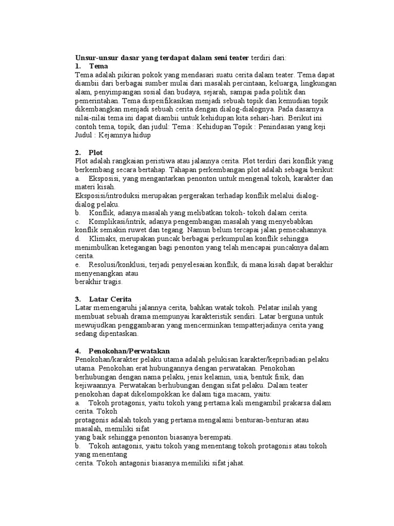 Unsur Dasar dan Jenis Teater Tradisional | PDF | Fiksi Umum