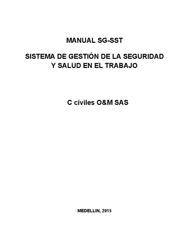 Plantilla Manual SG SST. | PDF | Bienestar | Medicina