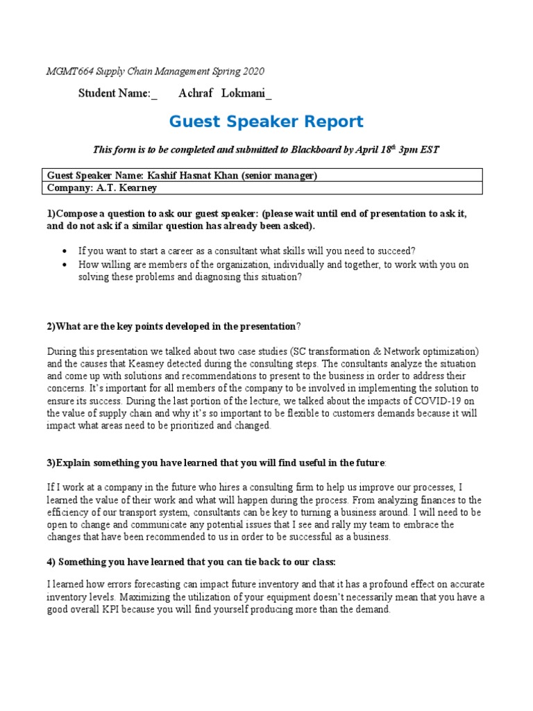 Guest Speaker2 Form | PDF | Supply Chain | Public Speaking