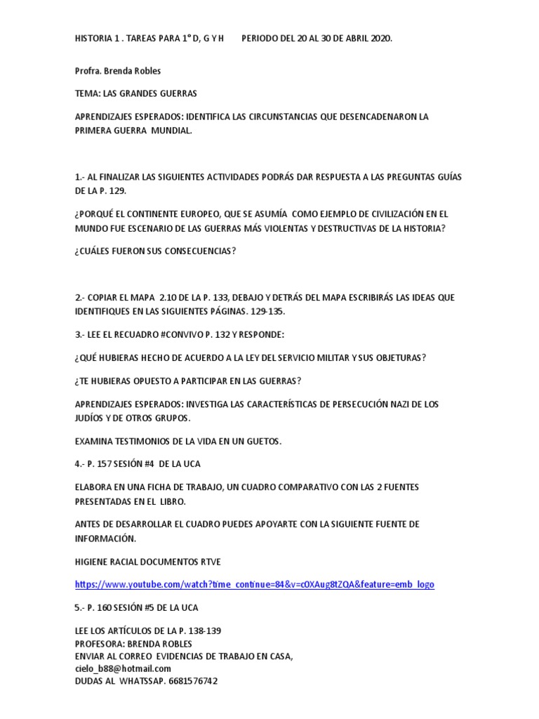 Historia Brenda Robles Primer Año | PDF