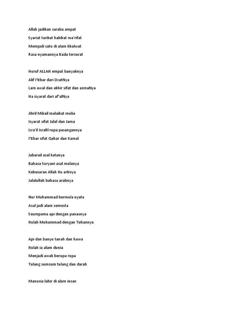 Syair Datu Sanggul | PDF | Agama & Spiritualitas