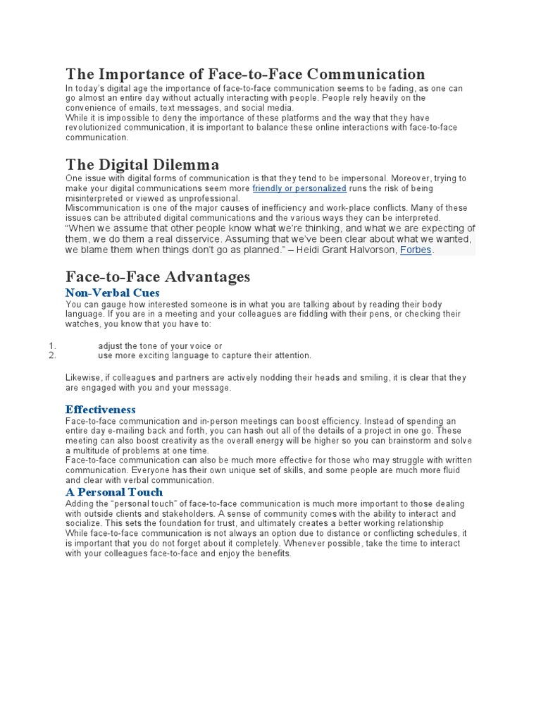 The Importance of Face | PDF | Conversation | Credibility