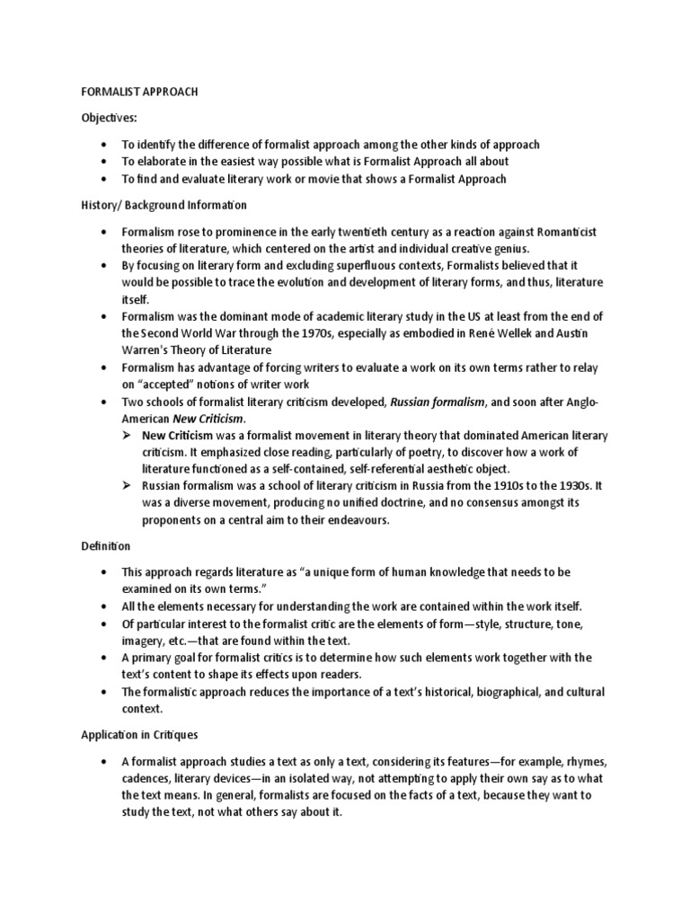 Formalist Approach | Download Free PDF | Cognition | Aesthetics
