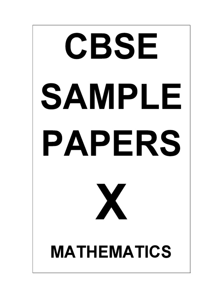 10 Mathematics Sample Papers PDF | PDF | Circle | Triangle
