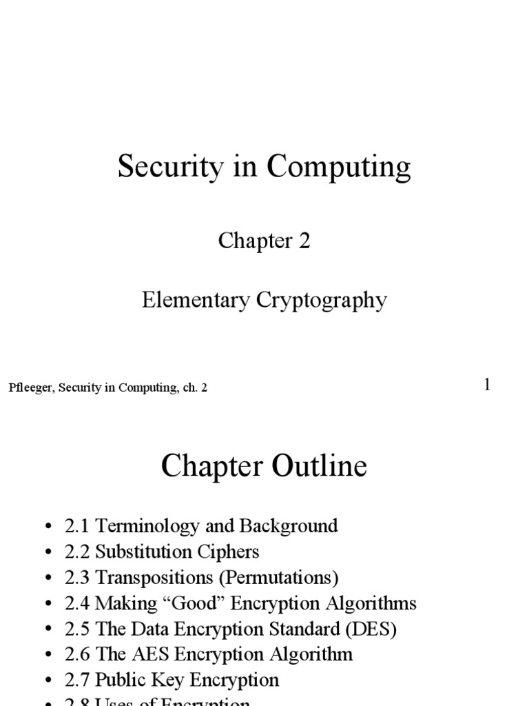 ch2 Part1 | PDF | Cryptography | Cryptanalysis