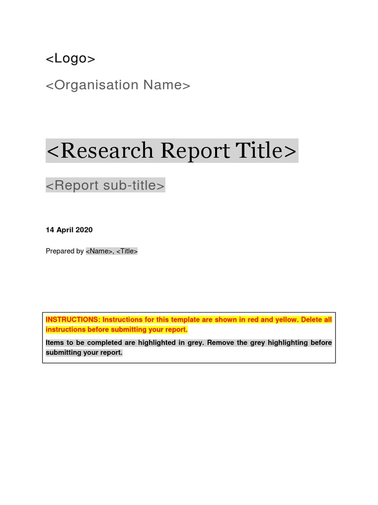 Research Report Template Instructions | PDF | Survey Methodology ...