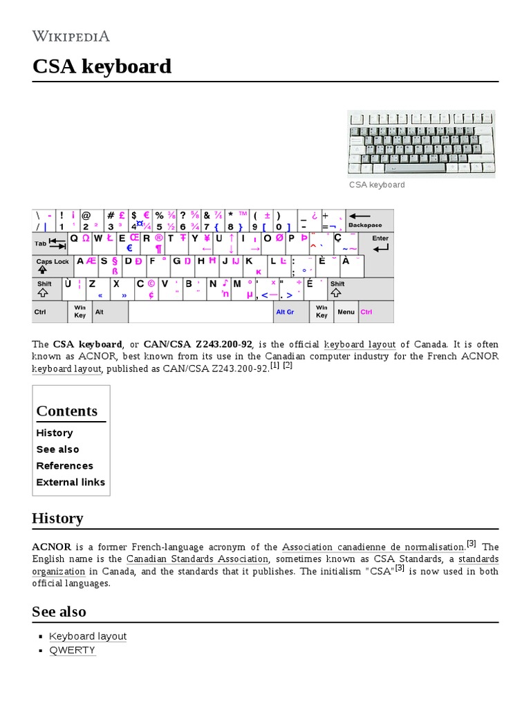 CSA Keyboard: History See Also References External Links | Download ...