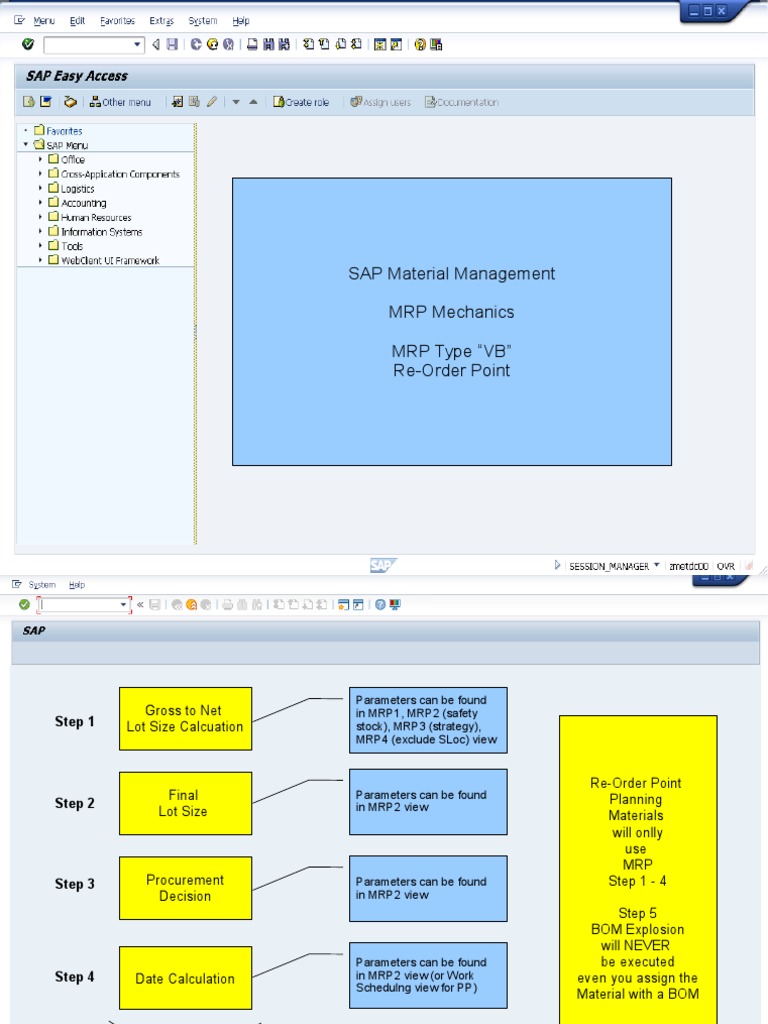 SAP Material Management MRP Mechanics MRP Type "VB" Re-Order Point ...