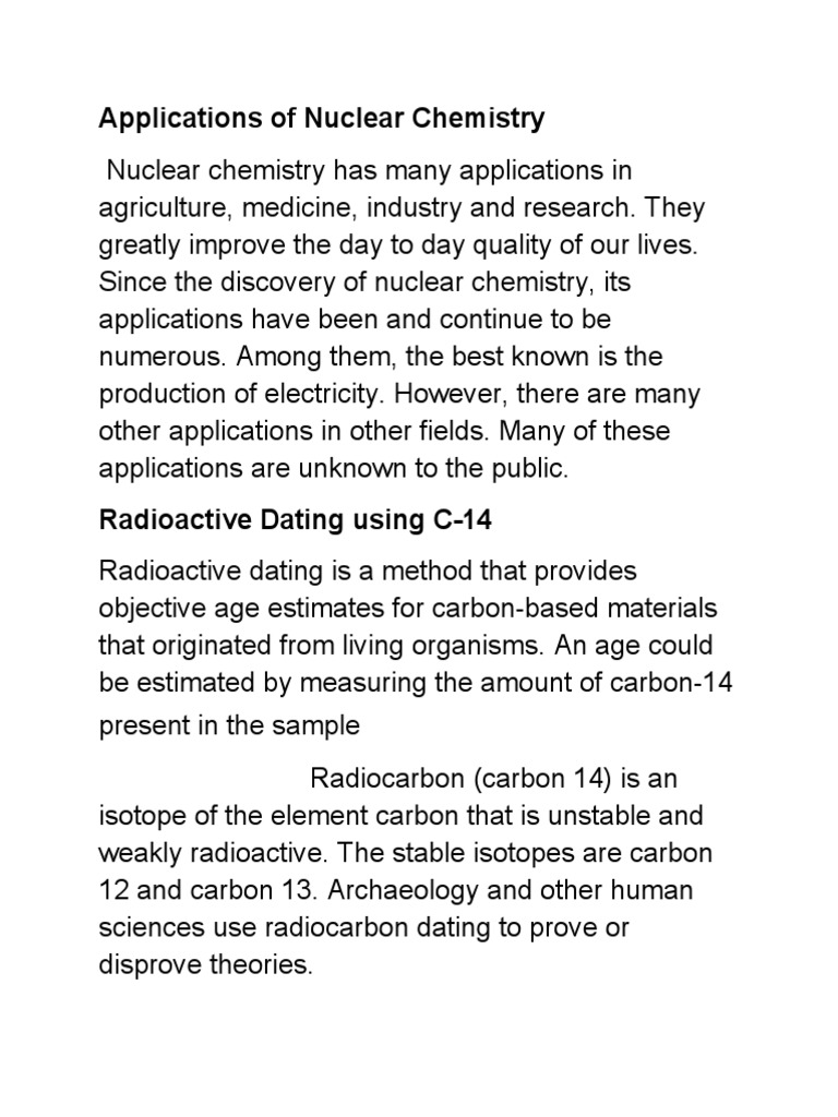 Application | PDF | Radioactive Tracer | Nuclear Chemistry