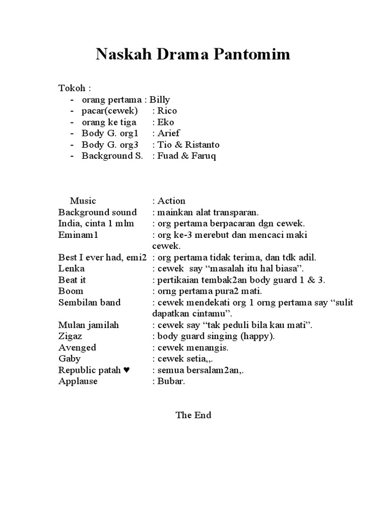 Naskah Drama Pantomim