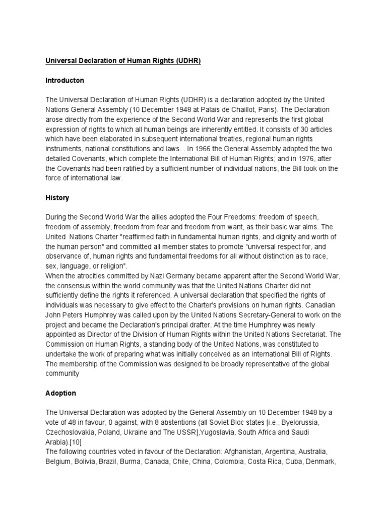 (UDHR) Notes PDF | PDF | Human Rights | United Nations