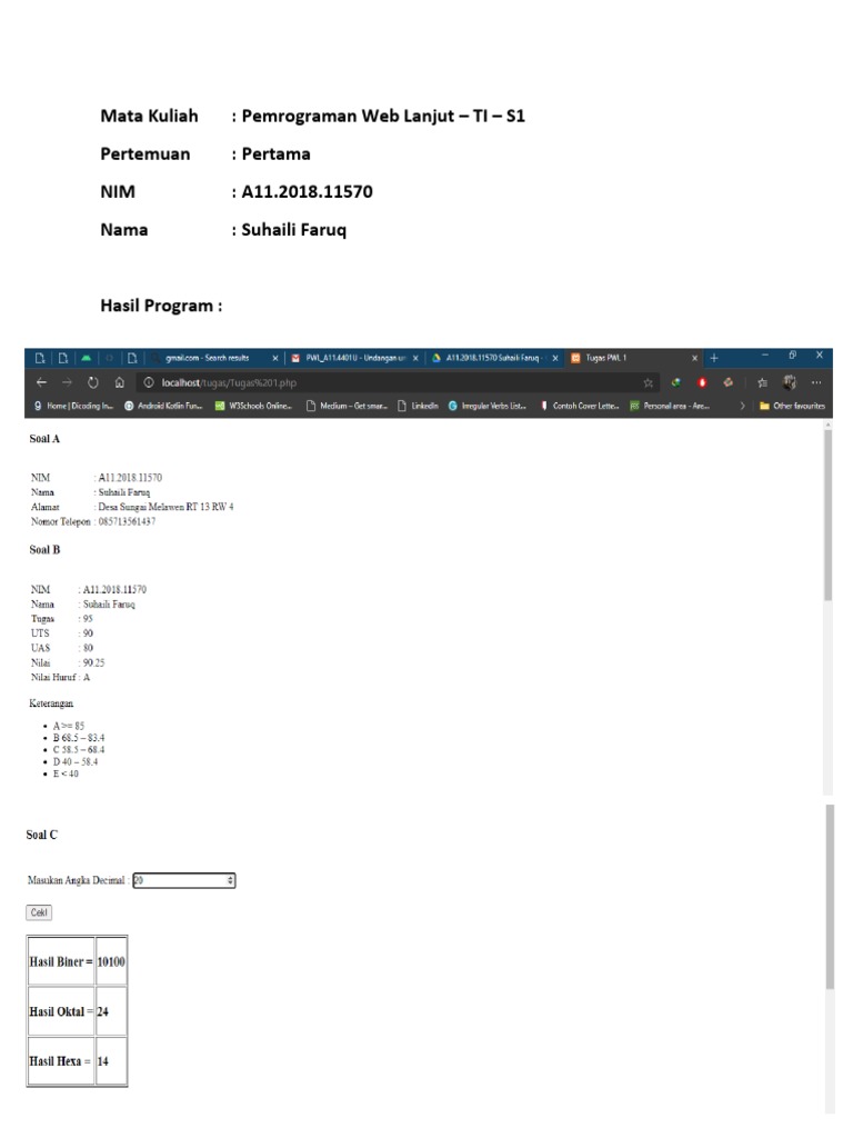 Mata Kuliah: Pemrograman Web Lanjut - TI - S1 Pertemuan: Pertama NIM: A11.2018.11570 Nama ...