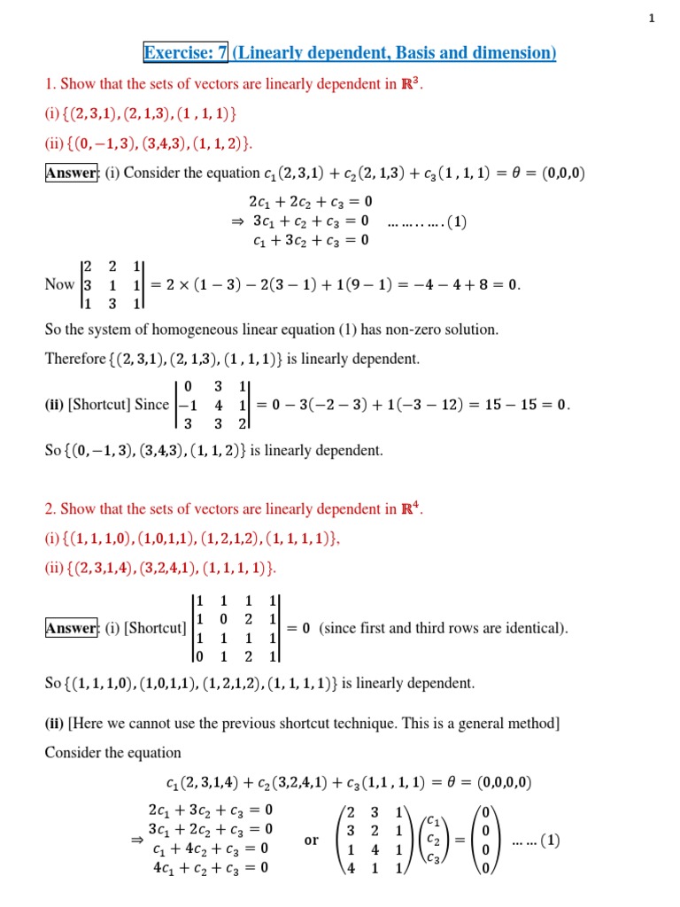 Ex 7 - Solution | PDF | Basis (Linear Algebra) | Linear Map