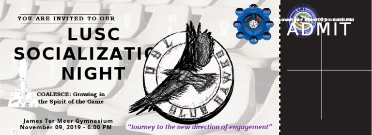 Lusc Socialization Night: Admit ONE | PDF
