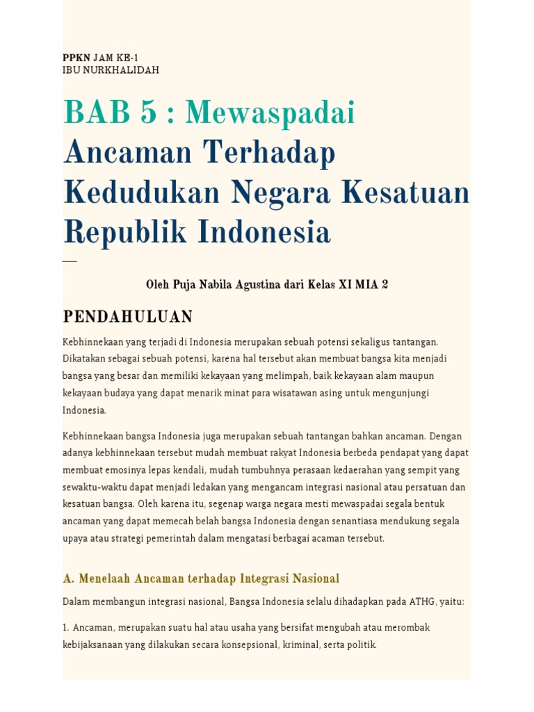 Rangkuman PPKN Bab 5 | PDF