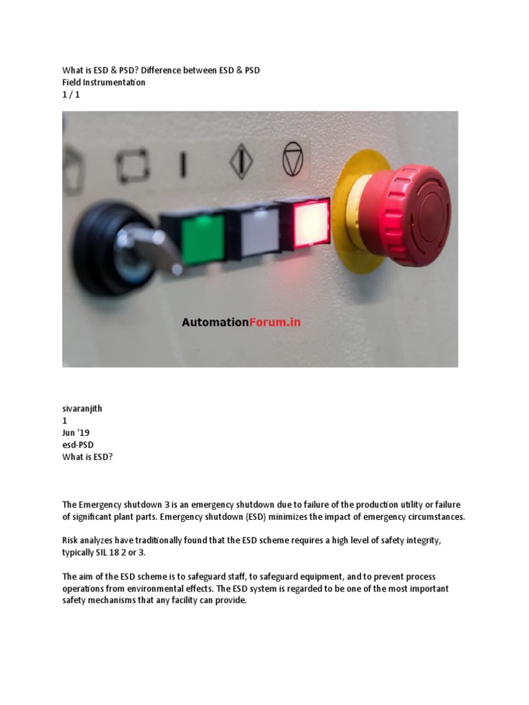 Comparing Emergency Shutdown Systems and Process Shutdown Systems: Key ...