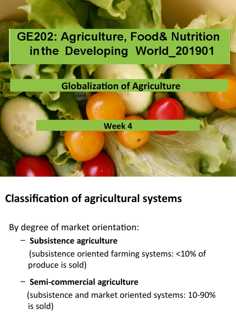 GE202: Agriculture, Food& Nutrition in The Developing World - 201901 ...