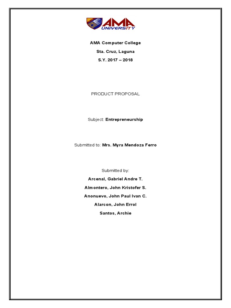 AMA Computer College Sta. Cruz, Laguna S.Y. 2017 - 2018: Product ...