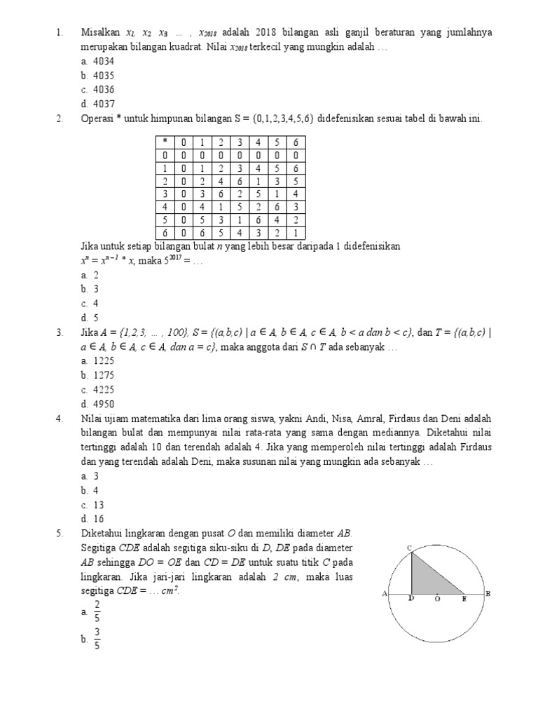 Soal Matematika untuk Olimpiade | PDF