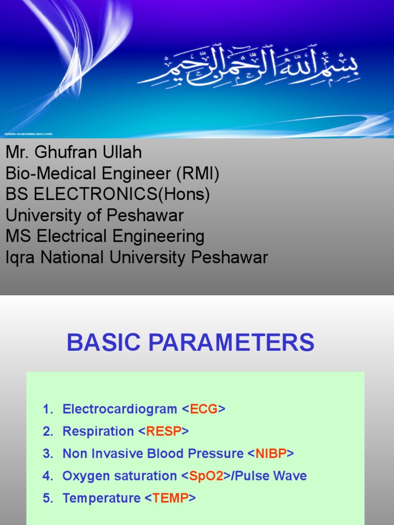Basic Parameters of Cardiac Monitor | PDF | Breathing | Blood Pressure