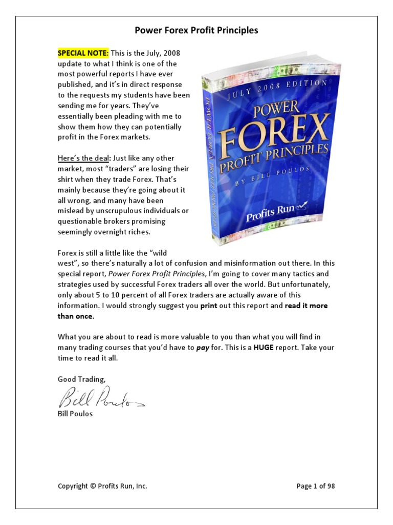 Bill Poulos - Power Forex Profit Principles PDF | PDF | Commodity ...