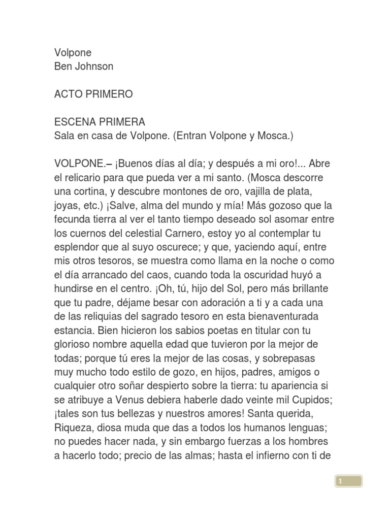 Ben Johnson - Volpone | PDF | Salud y bienestar | Medicina