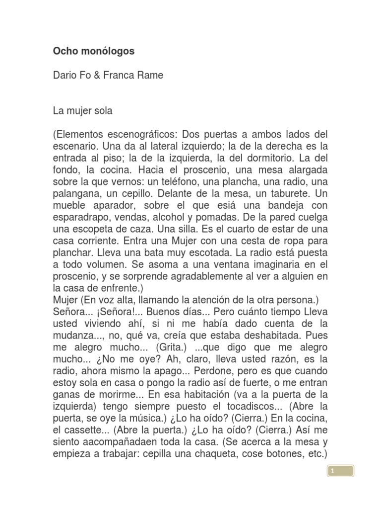 Dario Fo & Franca Rame - Ocho Monologos | PDF | María, madre de Jesús | Amor