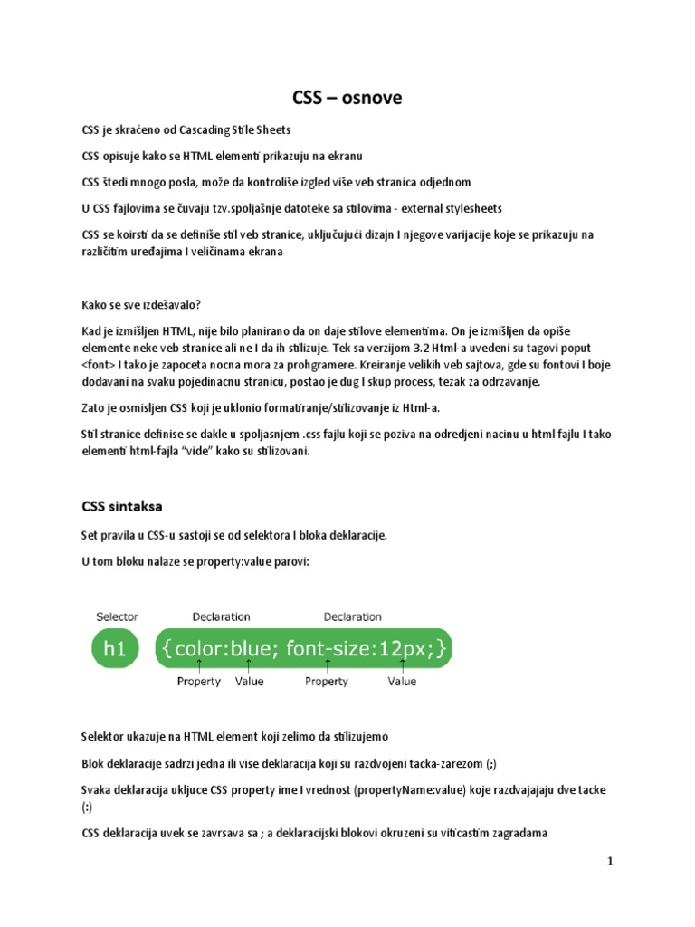 CSS Osnove | PDF