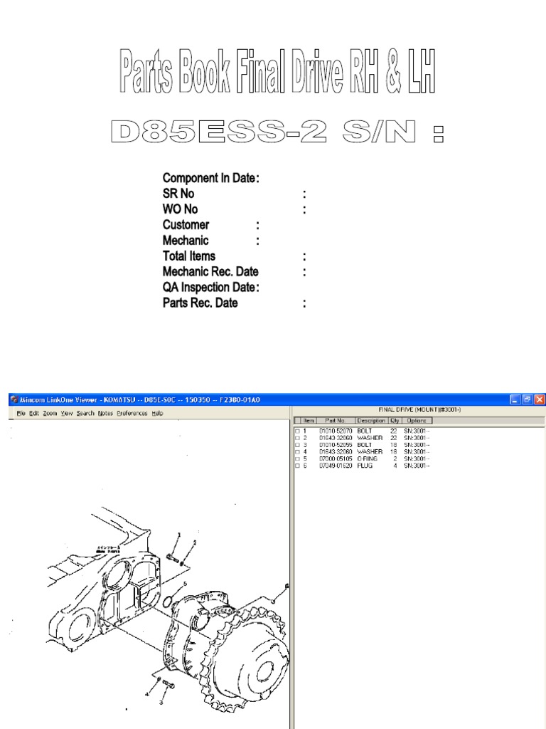 D85ESS-2 Final Drive RH & LH | PDF