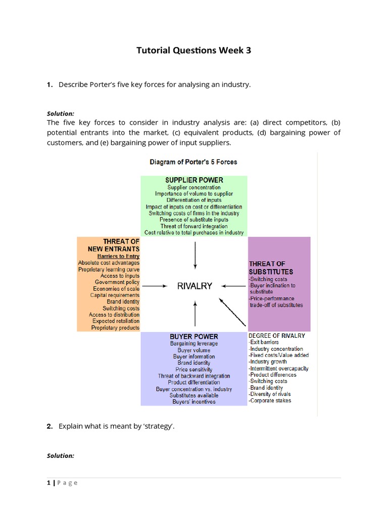 Tutorial Questions Week 3 | PDF