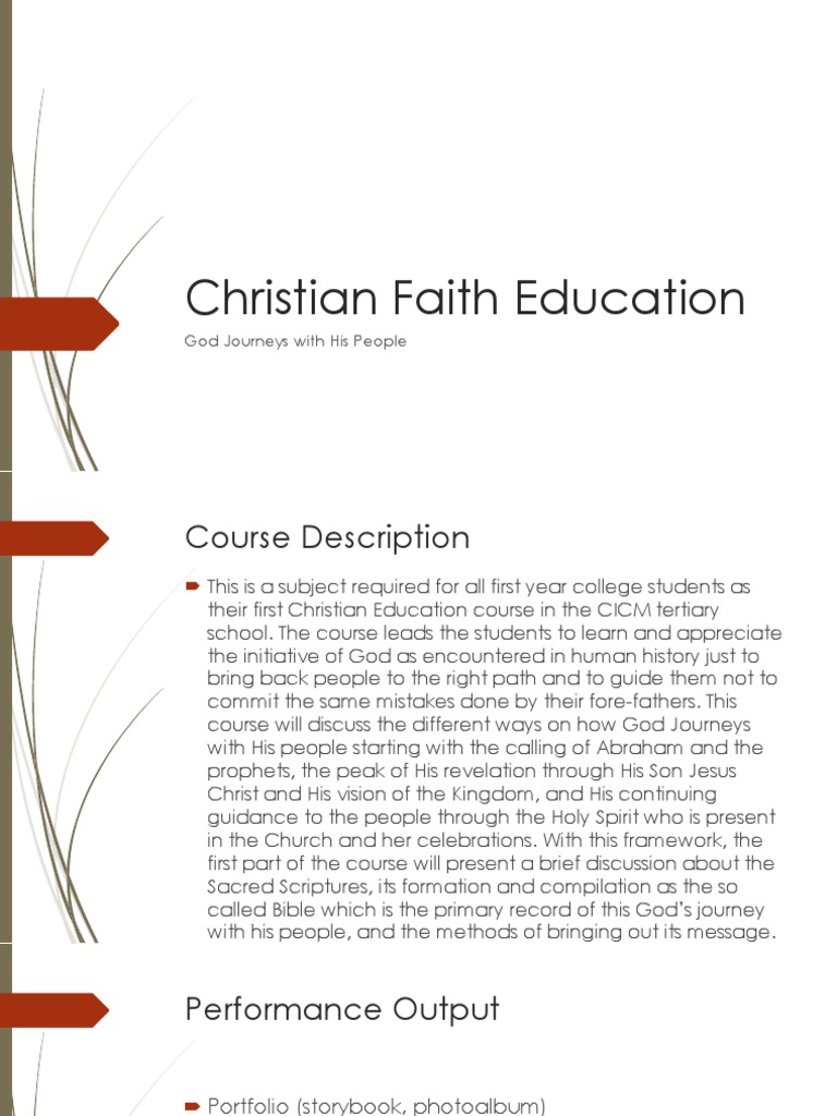 Christian Faith Education: God Journeys With His People | Download Free ...
