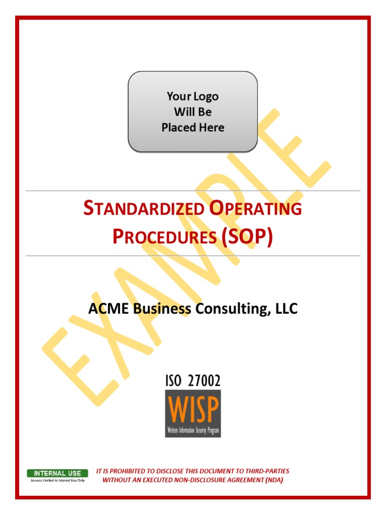 Example Cybersecurity Standardized Operating Procedures Sop Iso 27002 ... Example Cybersecurity Standardized Operating Procedures Sop Iso 27002 ...