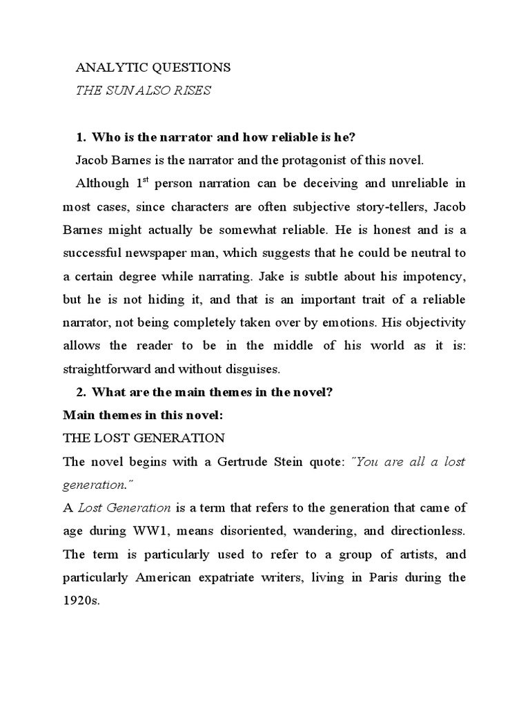 Analytic Questions | PDF | Masculinity