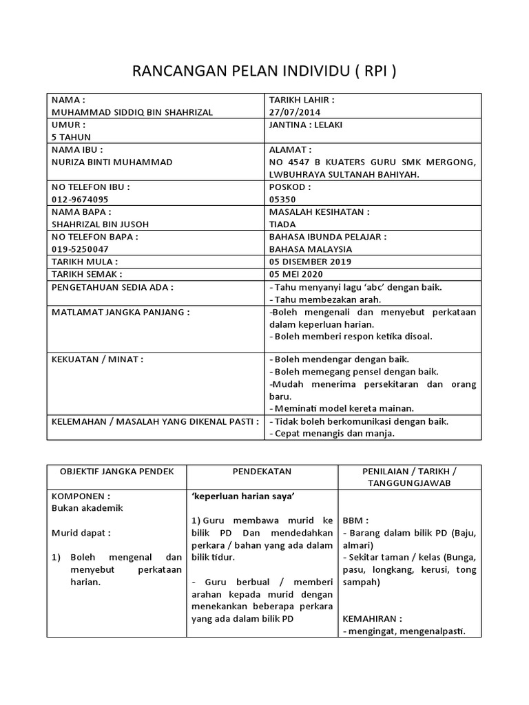 Rpi Untuk Kanak-Kanak Istimewa | PDF