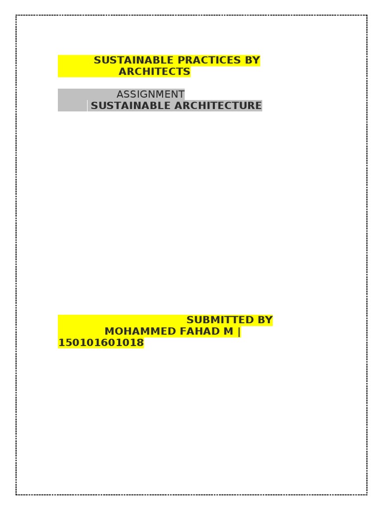 Sustainable Architecture Practices Guide | PDF | Sustainable Design ...
